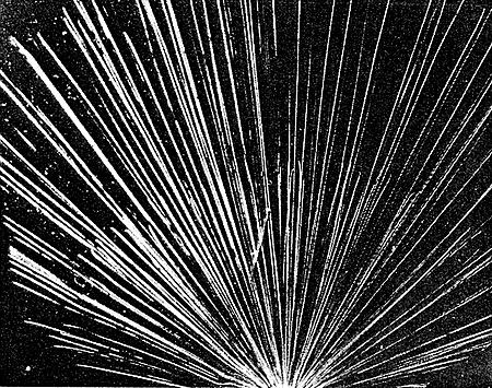Alpha particle tracks showing their short range | Nuffield Foundation